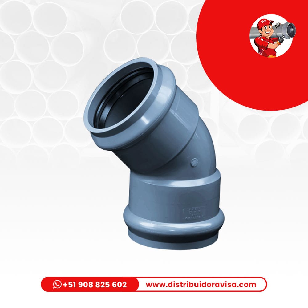 Codo 45 inyectado UF PVC Era - Ferretería & Distribuciones Visa