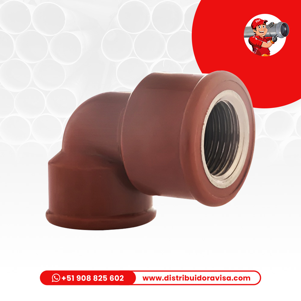 Codo 90° con Inserto Metálico PVC para Agua Caliente - Ferretería & Distribuciones Visa